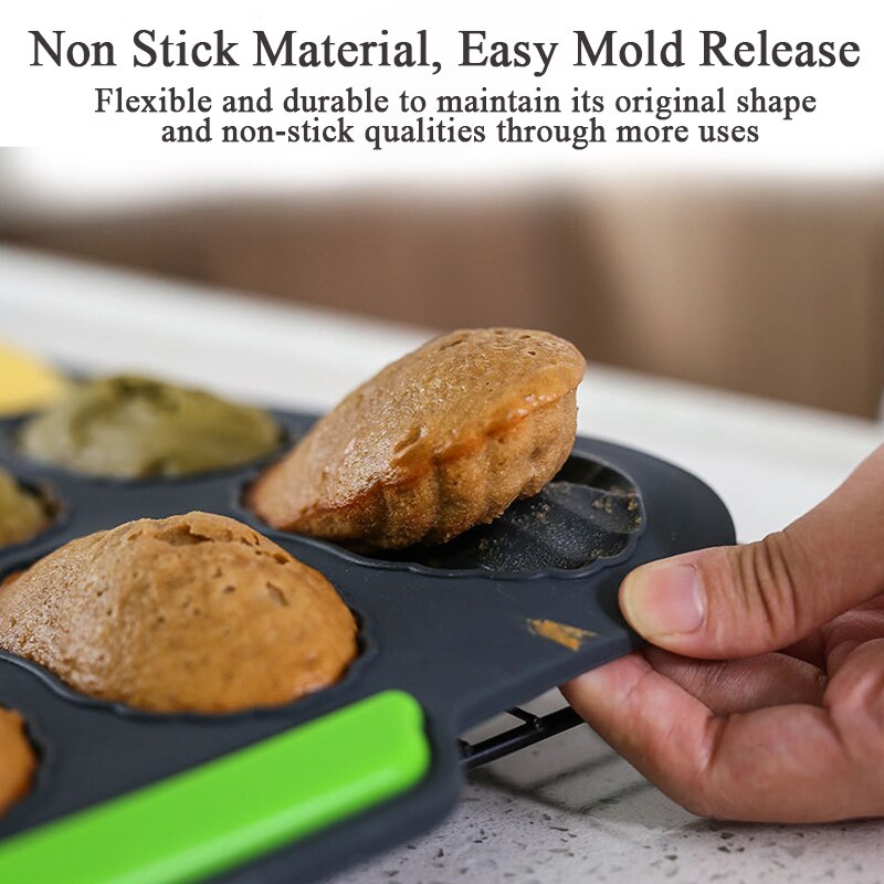 Silicone Madeleines Molds 12 Cavities Non Stick Ba... – Grandado