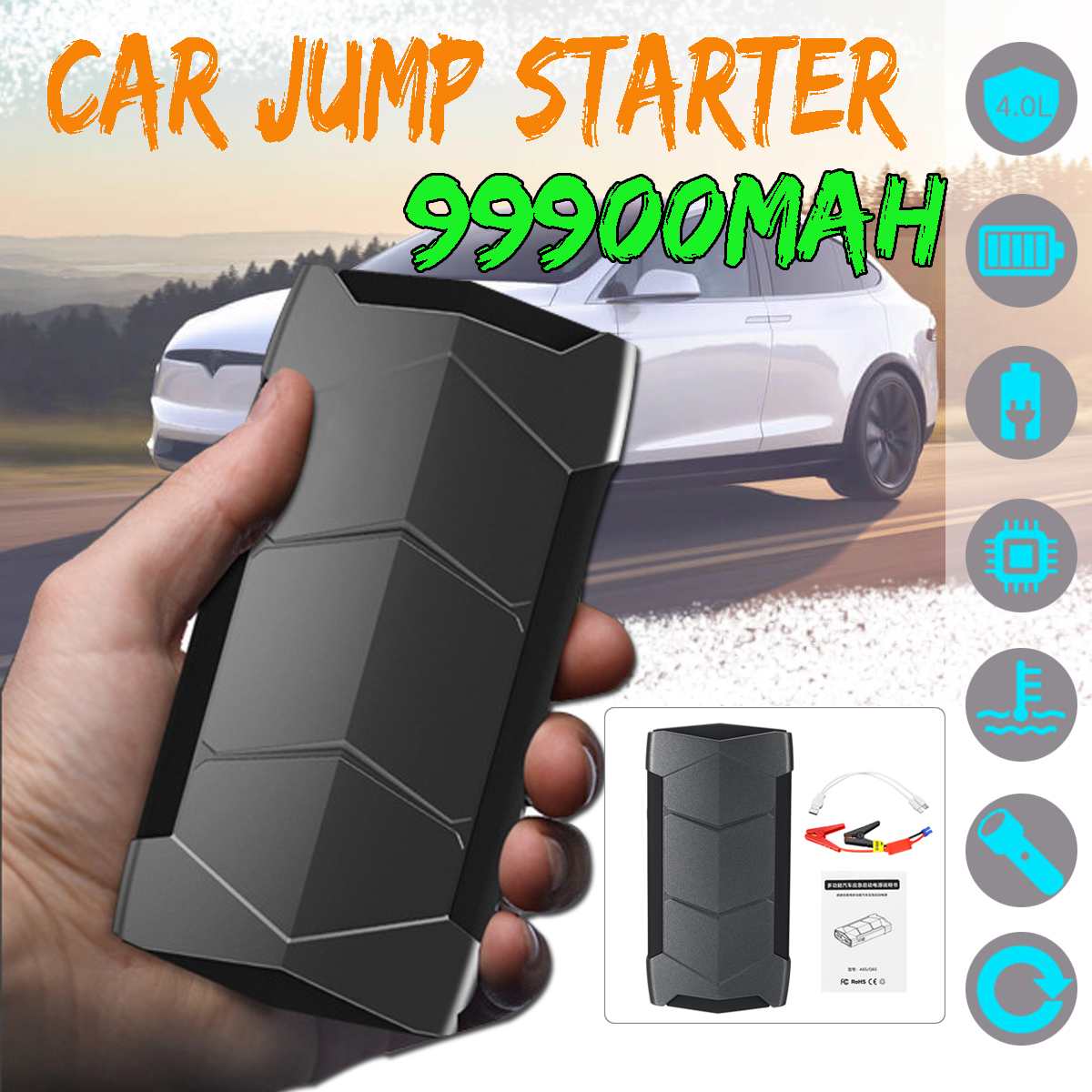 12V 99900mAh Car Jump Starter Portable USB Car Bat... – Vicedeal