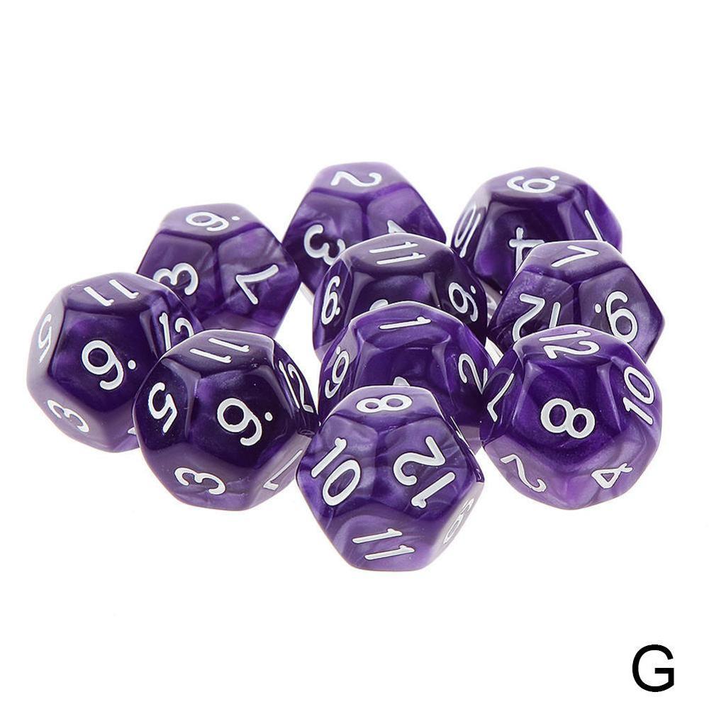 10pcs 12 Sided Dice D12 Polyhedral Dice Family Par... – Grandado