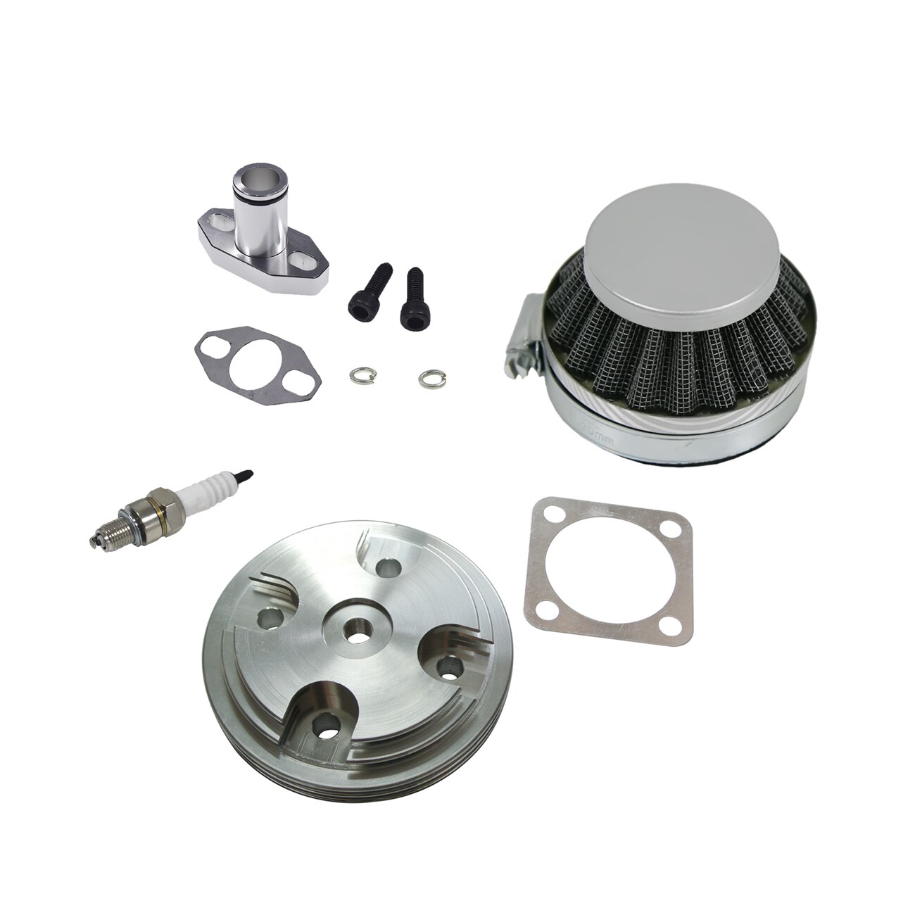 Silver CNC Cylinder Head Air Intake Manifold Fit 6... – Grandado