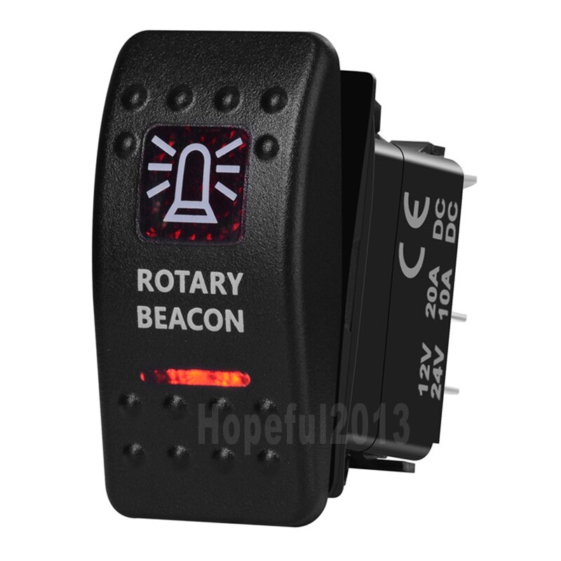 Rotary Beacon Car Boat SPST Rocker Toggle Switch R... – Grandado