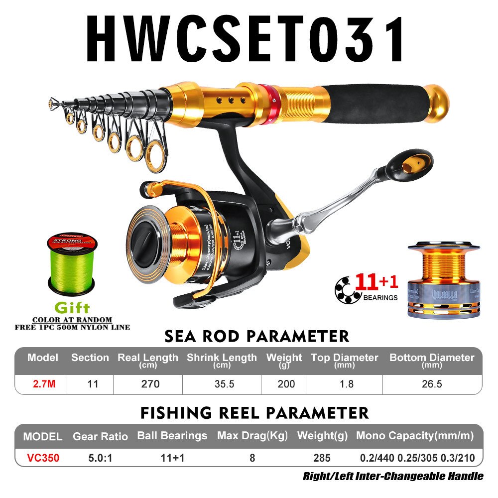 PROBEROS Telescopic Fishing Rod and Fishing Reel C... – Grandado