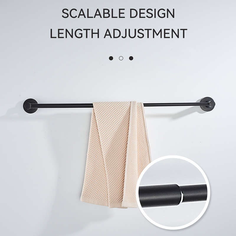 Bathroom Retractable Towel Single Bar Black, Chrom... – Grandado
