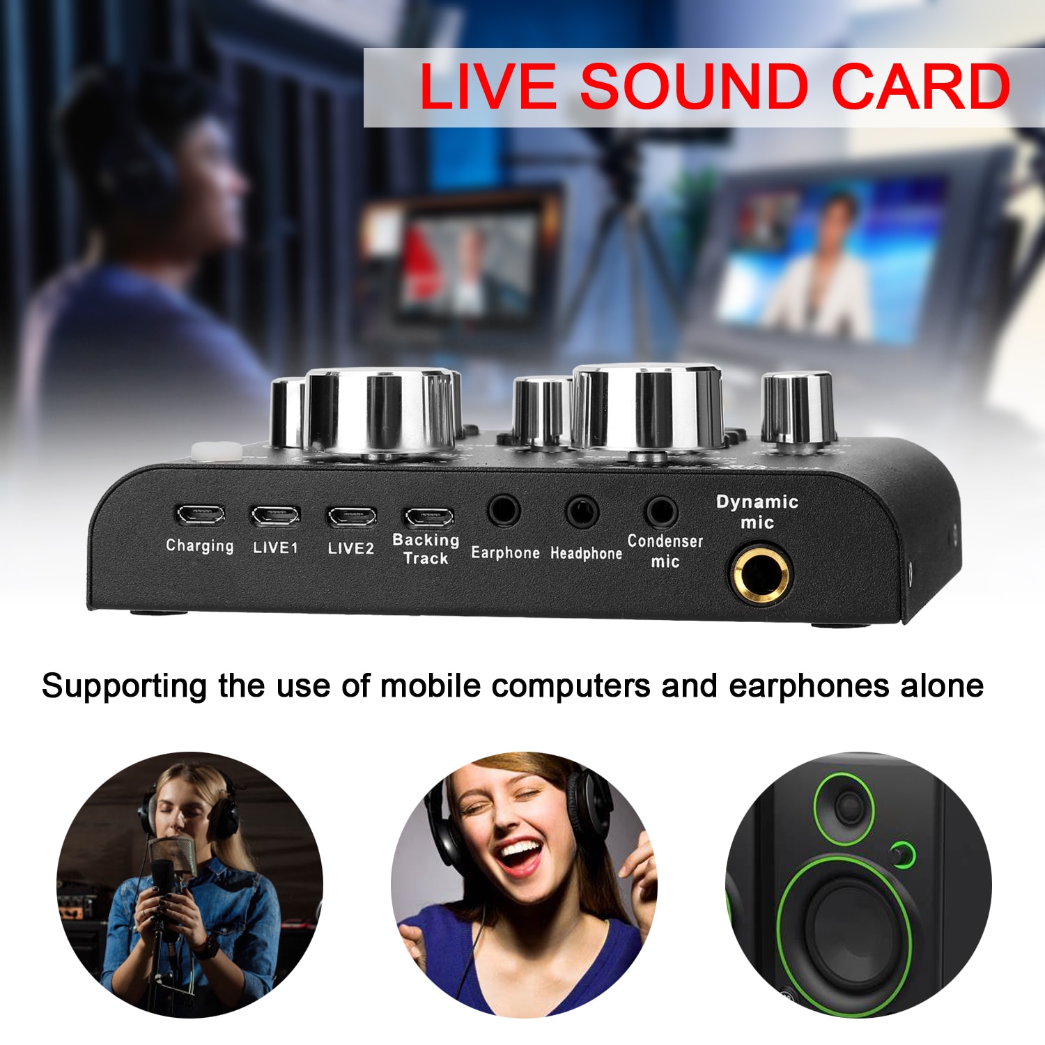 Audio USB Headset Microphone Webcast Live Sound Ca... – Grandado