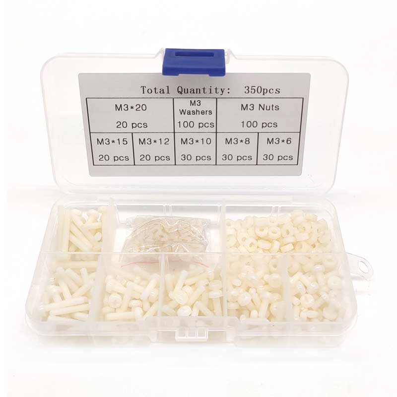 350Pcs Plastic Schroeven Zwart Wit Nylon Phillips ... – Vicedeal