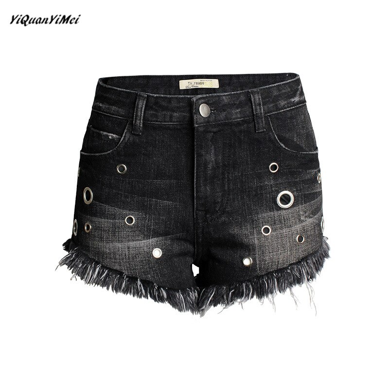 Zwart Gat vrouwen shorts jeans denim shorts Bordur... – Grandado