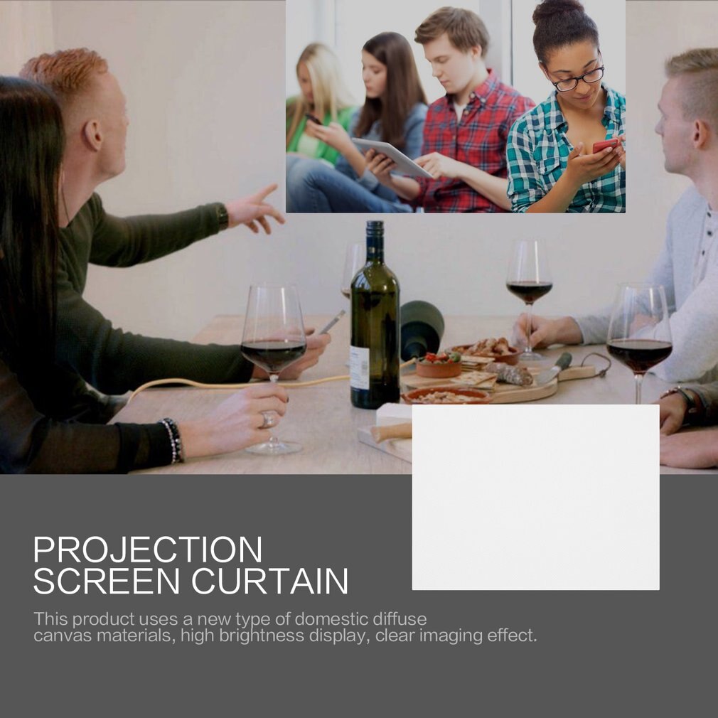 84 Inch Projection Screen Curtain Non-Woven Fabric... – Grandado