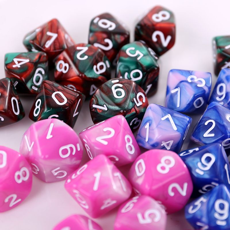 10 Pcs/set 10 Sided D10 Polyhedral Dices Numbers D... – Grandado