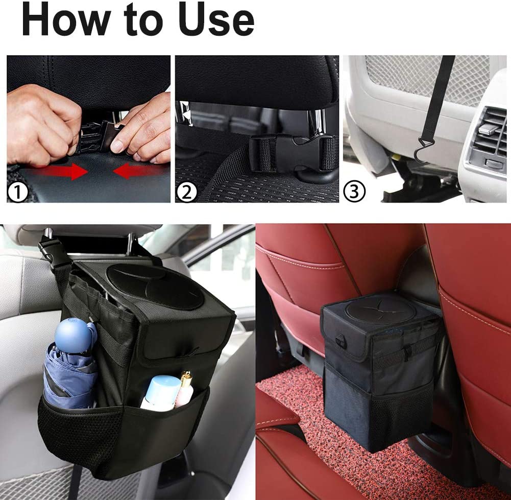 Car Trash Can Bin Waterproof Portable Car Dustbin ... – Grandado