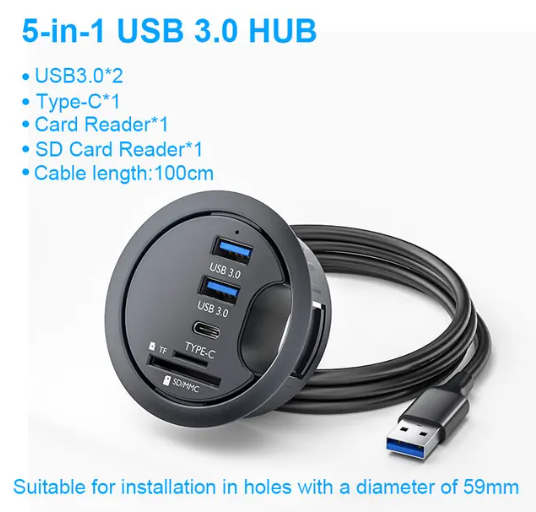 USB Desk Hub USB3.0 HUB With 2 Port USB3.0 2 Port ... – Grandado