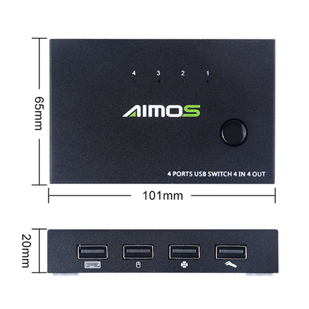 Aimos AM-UK404 Usb 2.0 Switcher 4 Pc Sharing Appar... – Grandado