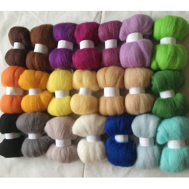 WFPFBEC 21 kleuren 10g/kleur wolvilt feltro gemeng... – Vicedeal