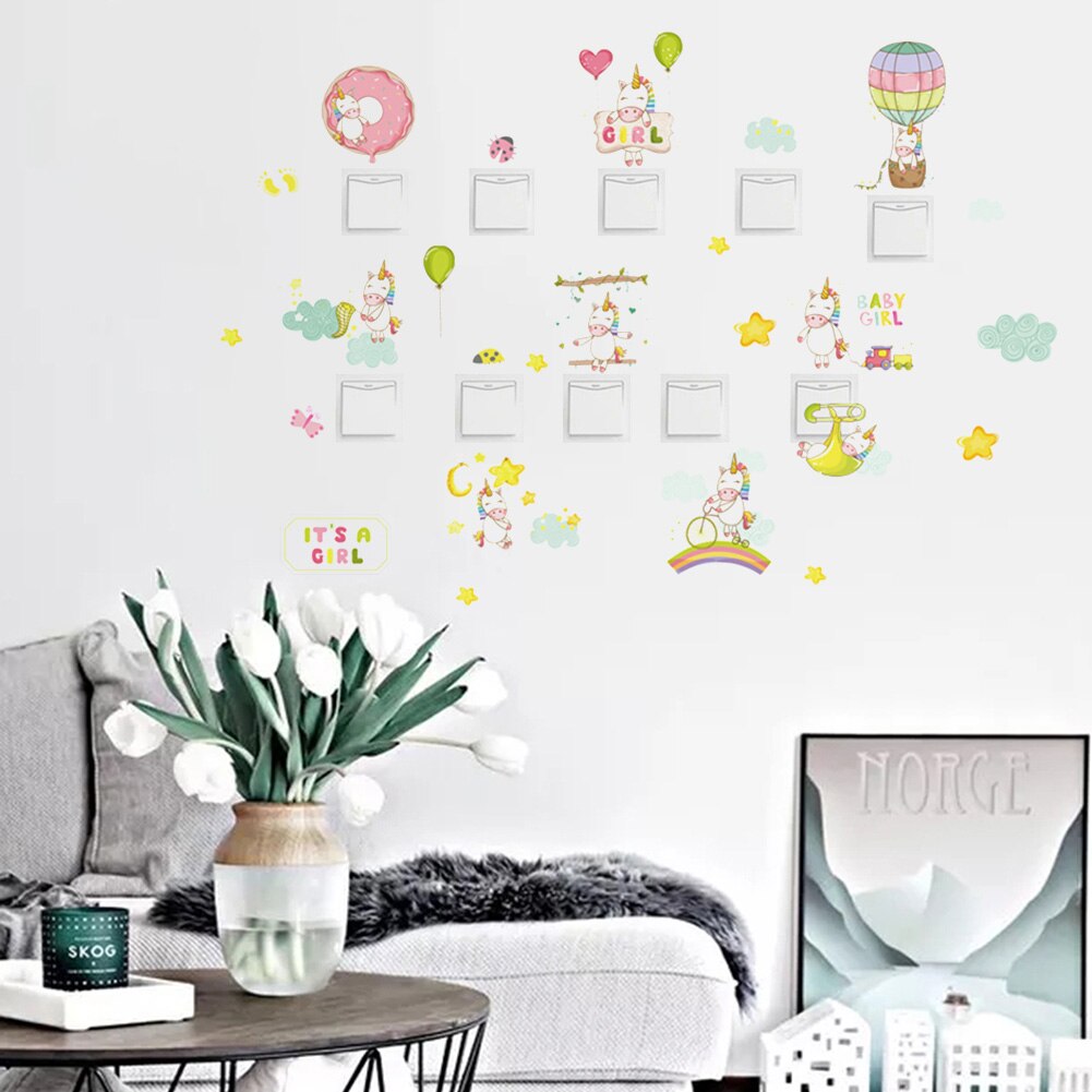 PVC Switch Wall Stickers Removable Cartoon Horse C... – Vicedeal