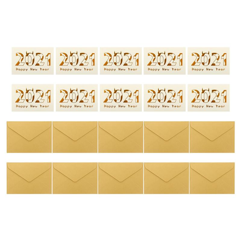 10Pcs Year Greeting Cards with Envelopes Blessing ... – Vicedeal