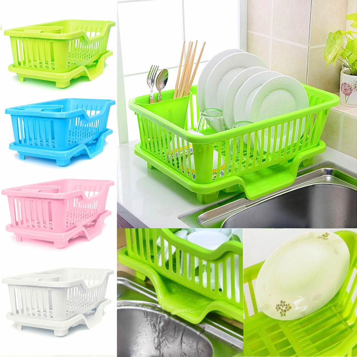 Kitchen Dish Sink Drainer Drying Rack Wash Holder ... – Vicedeal