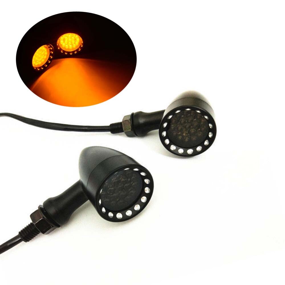 Motorcycle Black AMBER 20 LED Bullet Turn Signal B... – Grandado