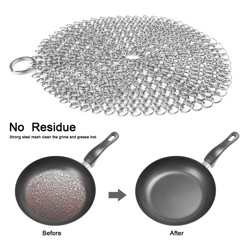 Durable Silver Stainless Steel Cast Iron Cleaner S... – Vicedeal