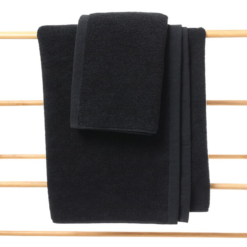 Katoen Zwart Badhanddoek voor Volwassenen Home Dik... – Grandado