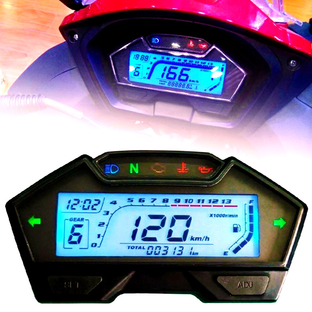 12V Motorrad tachometer digital tacho 13000RPM 1-4... – Vicedeal