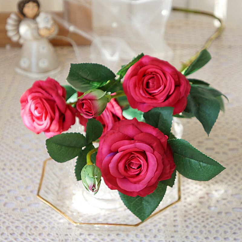7Heads Effie roses long branch with leaf decorativ... – Grandado