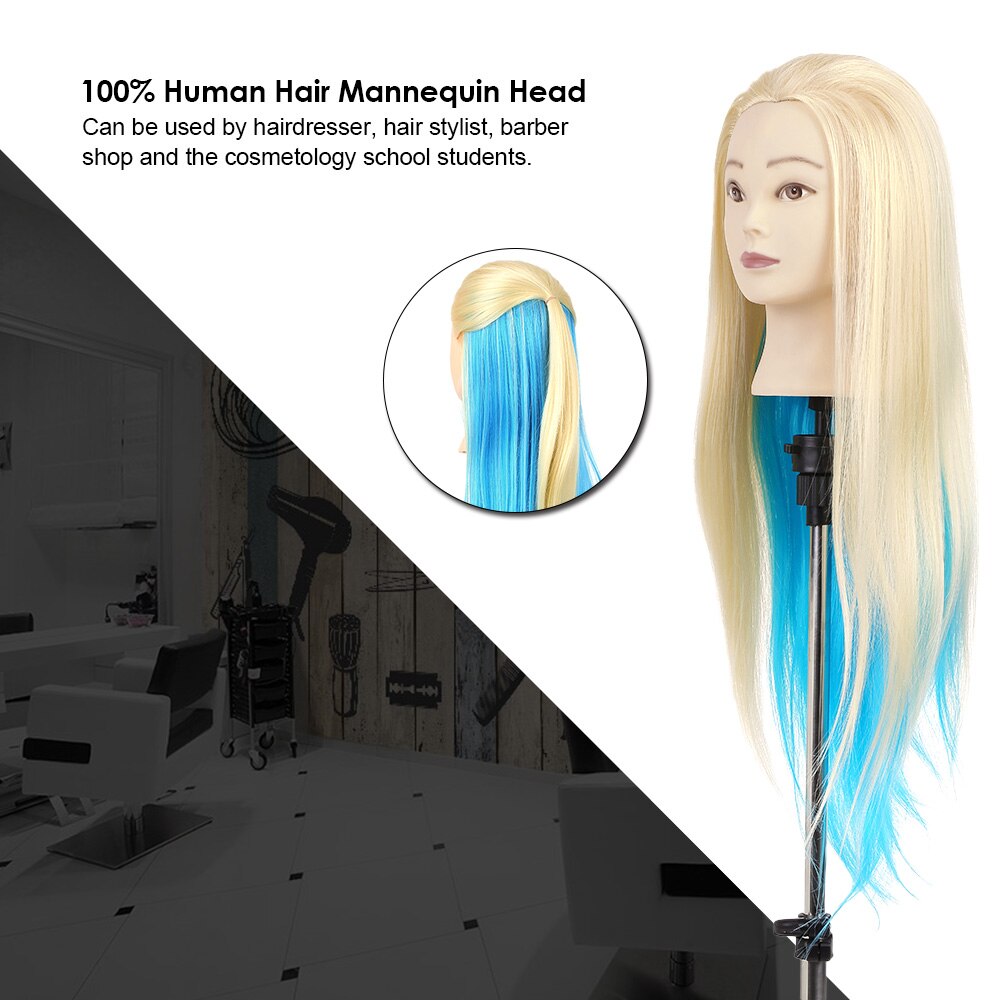 Professionele 27 "Mannequin Hoofd Blauw + Gou... – Vicedeal