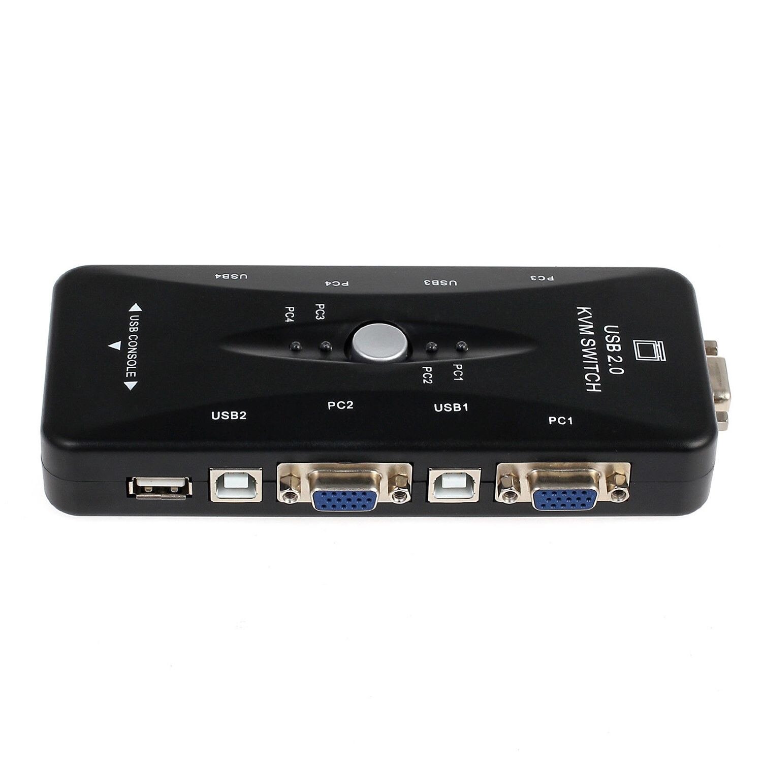 4 Port USB 2.0 KVM Switch Box + 4 KVM Kabel Tastat... – Vicedeal