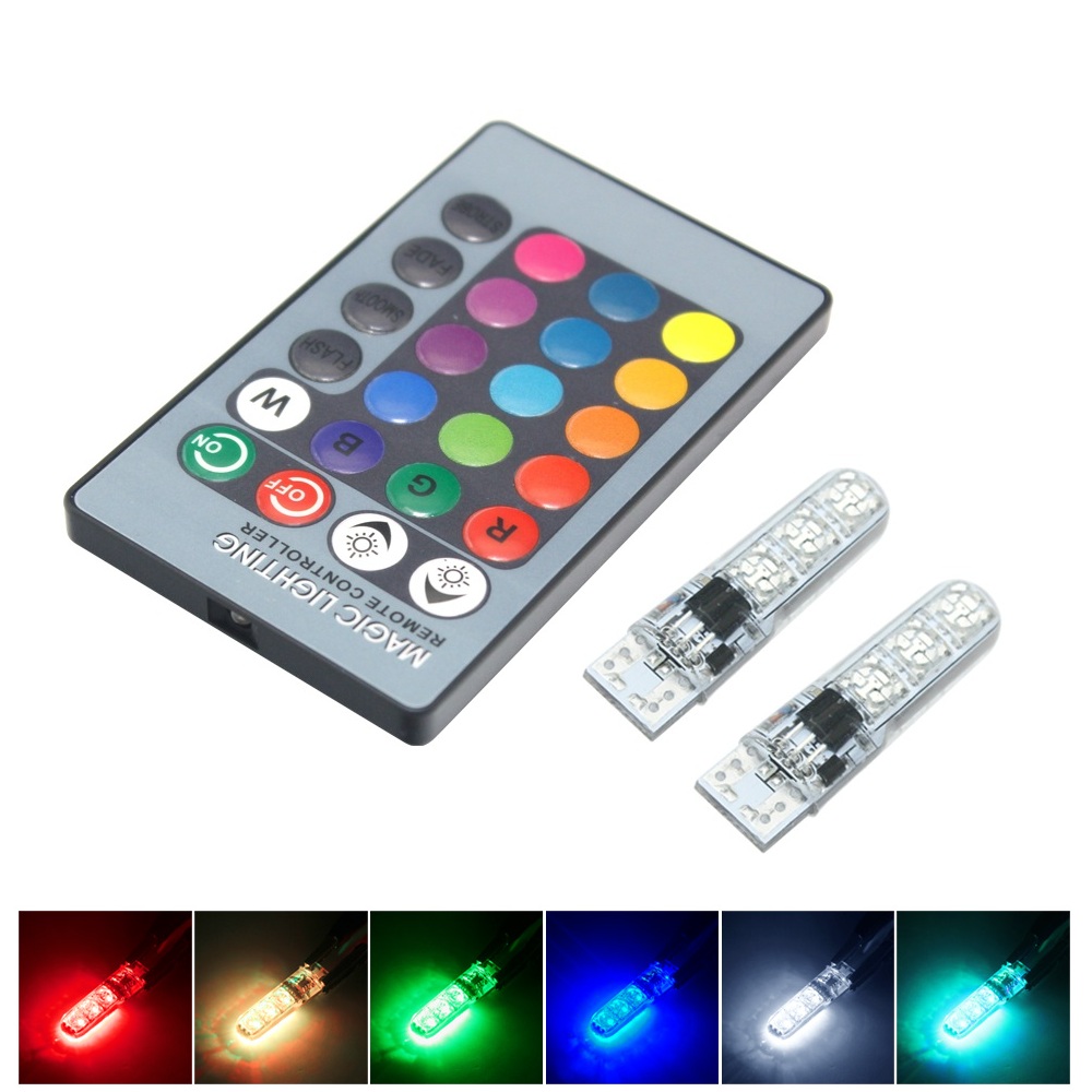 2 Stuks Strobe Rgb Led T10 W5W 194 168 Auto Signaa... – Grandado
