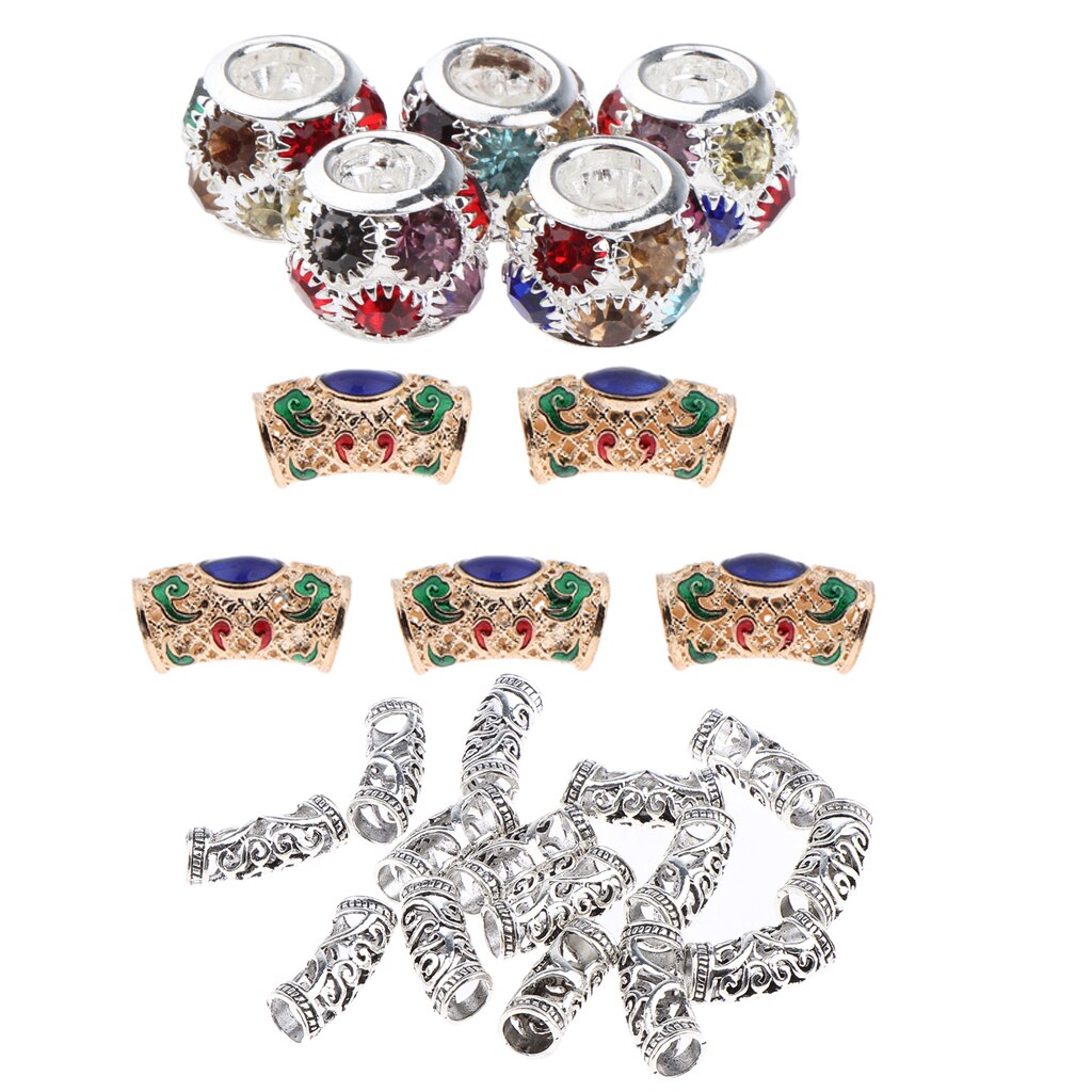 25pcs Hair Braid Rings Cuff Clips Tubes Jewelry Ha... – Grandado