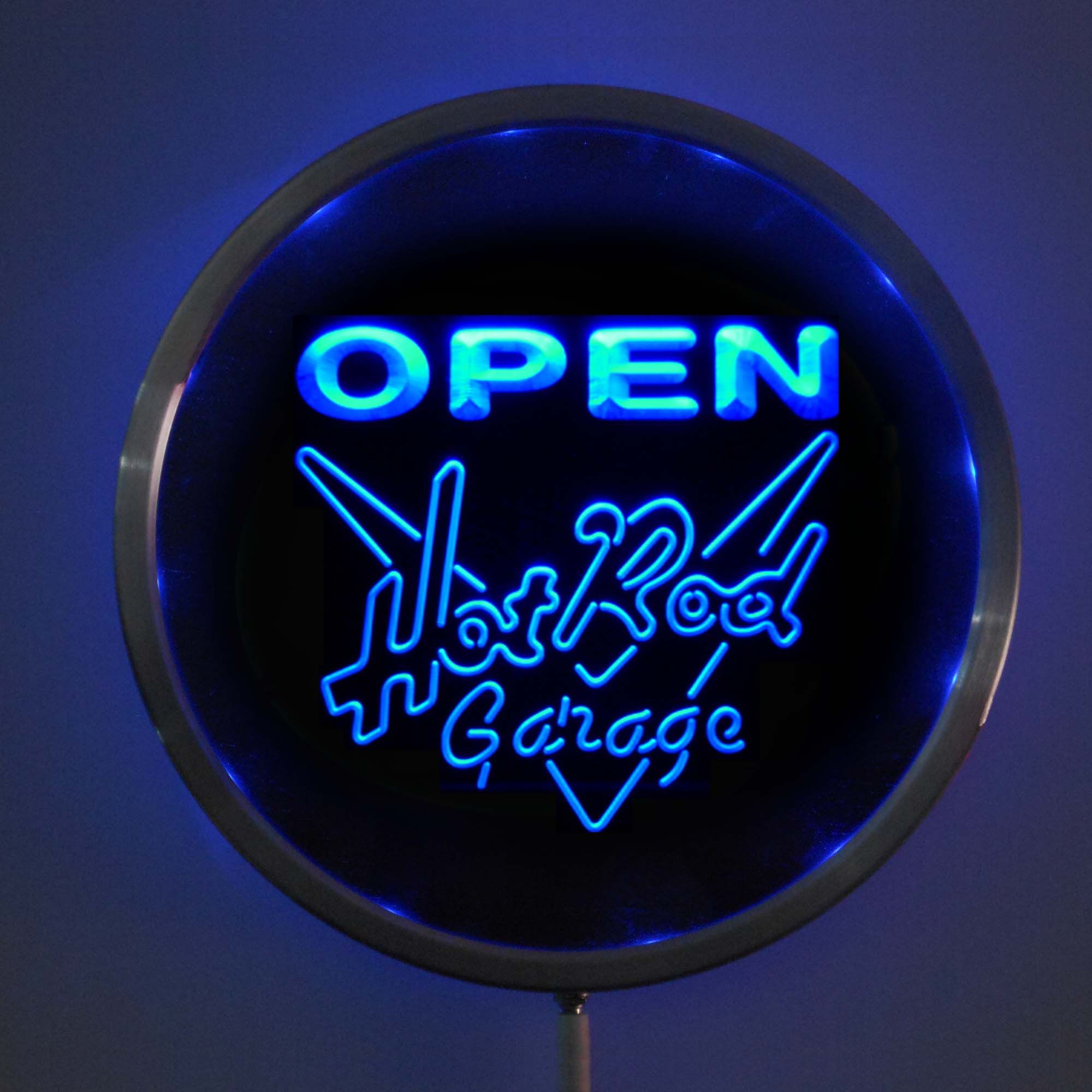 rs-0068 Rod Garage OPEN LED Neon Round Signs 25cm/... – Grandado