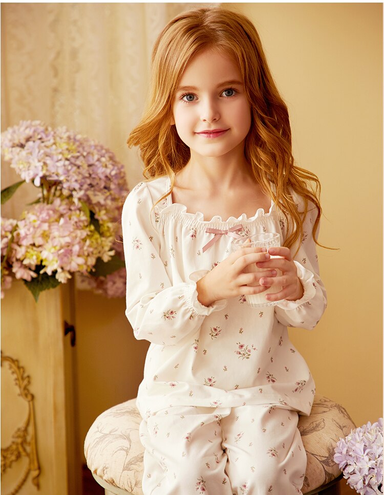 Children Girl's Floral Pajama Sets.Vintage Toddler... – Grandado