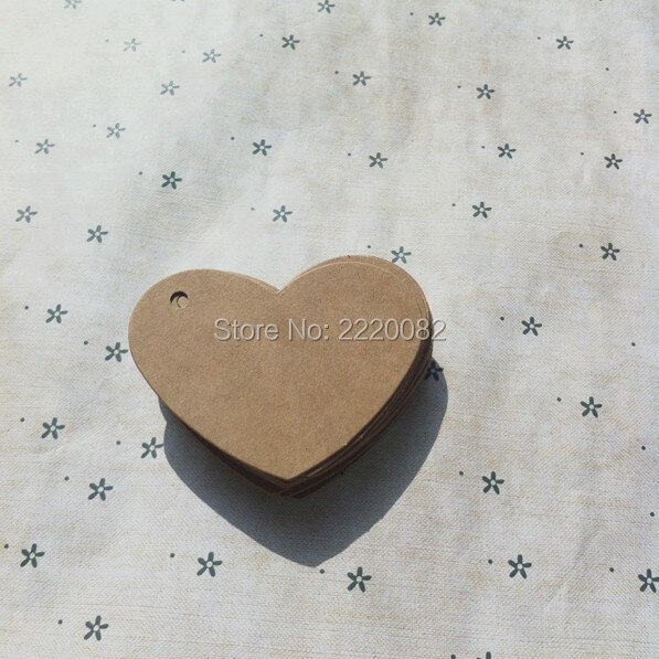6.5x5 cm 350 gsm heart shape blank kraft paper han... – Grandado