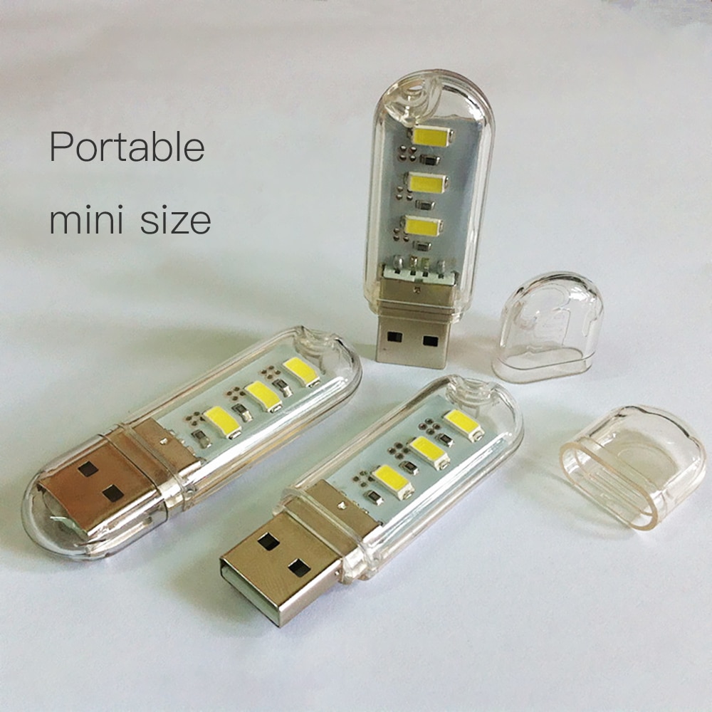 Draagbare Mini USB 3 LED Lamp 5 V 1.2 W Super Held... – Vicedeal