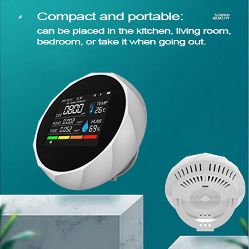 Smart CO2 Meter Detector Bluetooth Compatible Carb... – Grandado