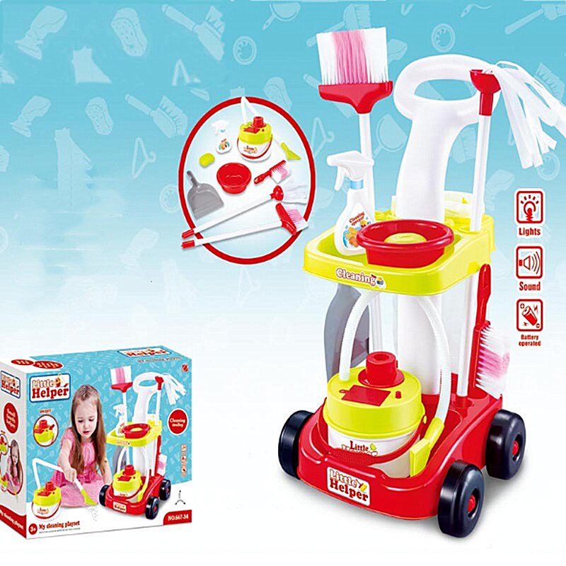 Children's House Play Game Cleaning Cart Set Moppi... – Vicedeal