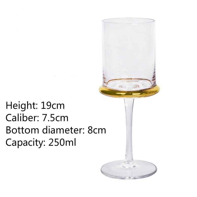 Candlestick Glass Cup Gilded Crystal Glass Red Win... – Grandado