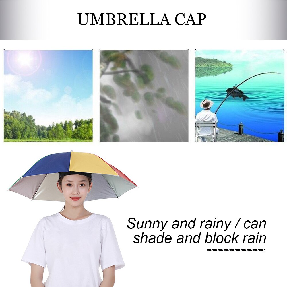 Draagbare Head-Mounted Paraplu 65Cm Zonnescherm Li... – Grandado
