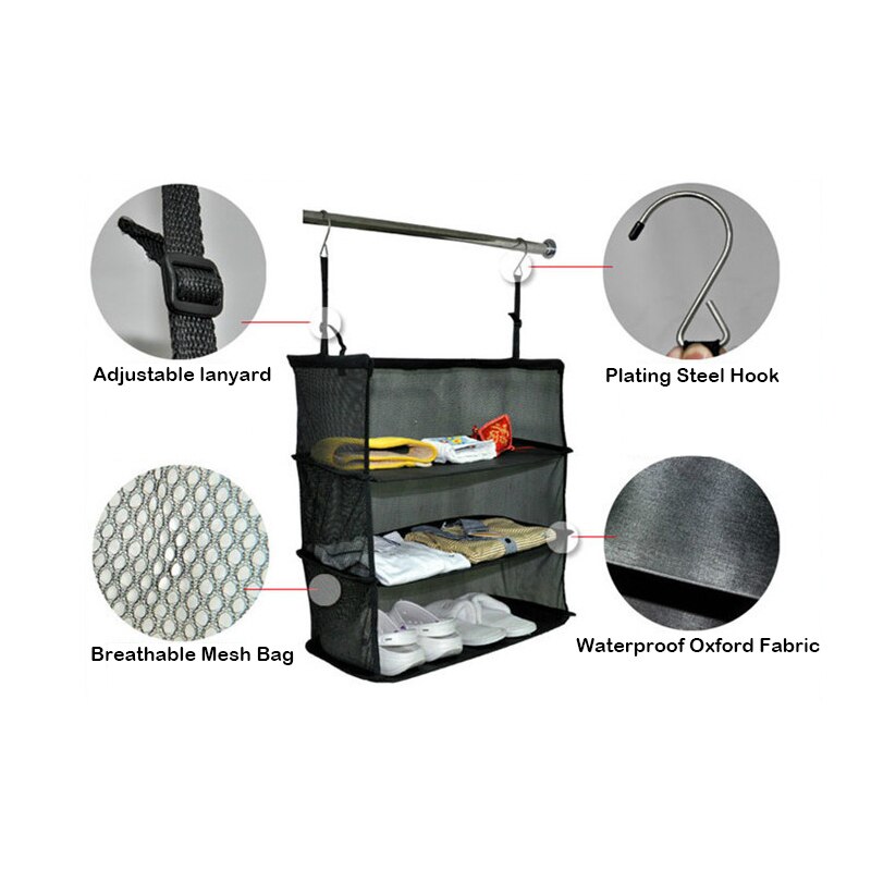 3 couches Portable voyage sac de rangement crochet... – Grandado