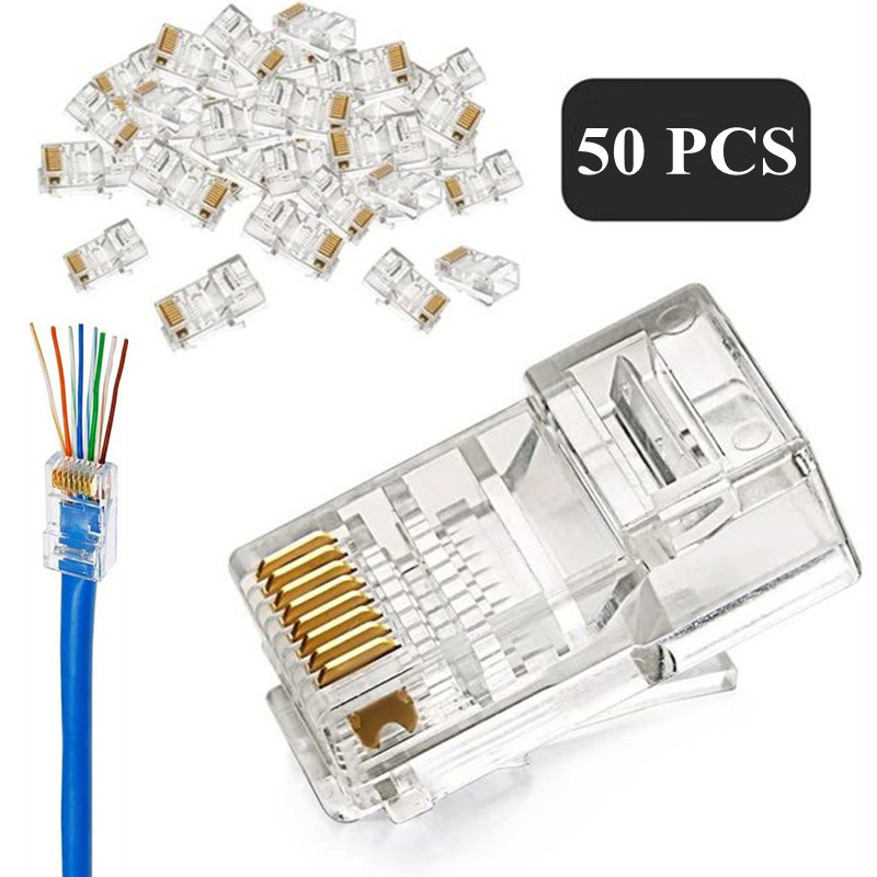 50Pcs Cat6 Rj45 Connector 8P8C Modulaire Kristal H... – Vicedeal