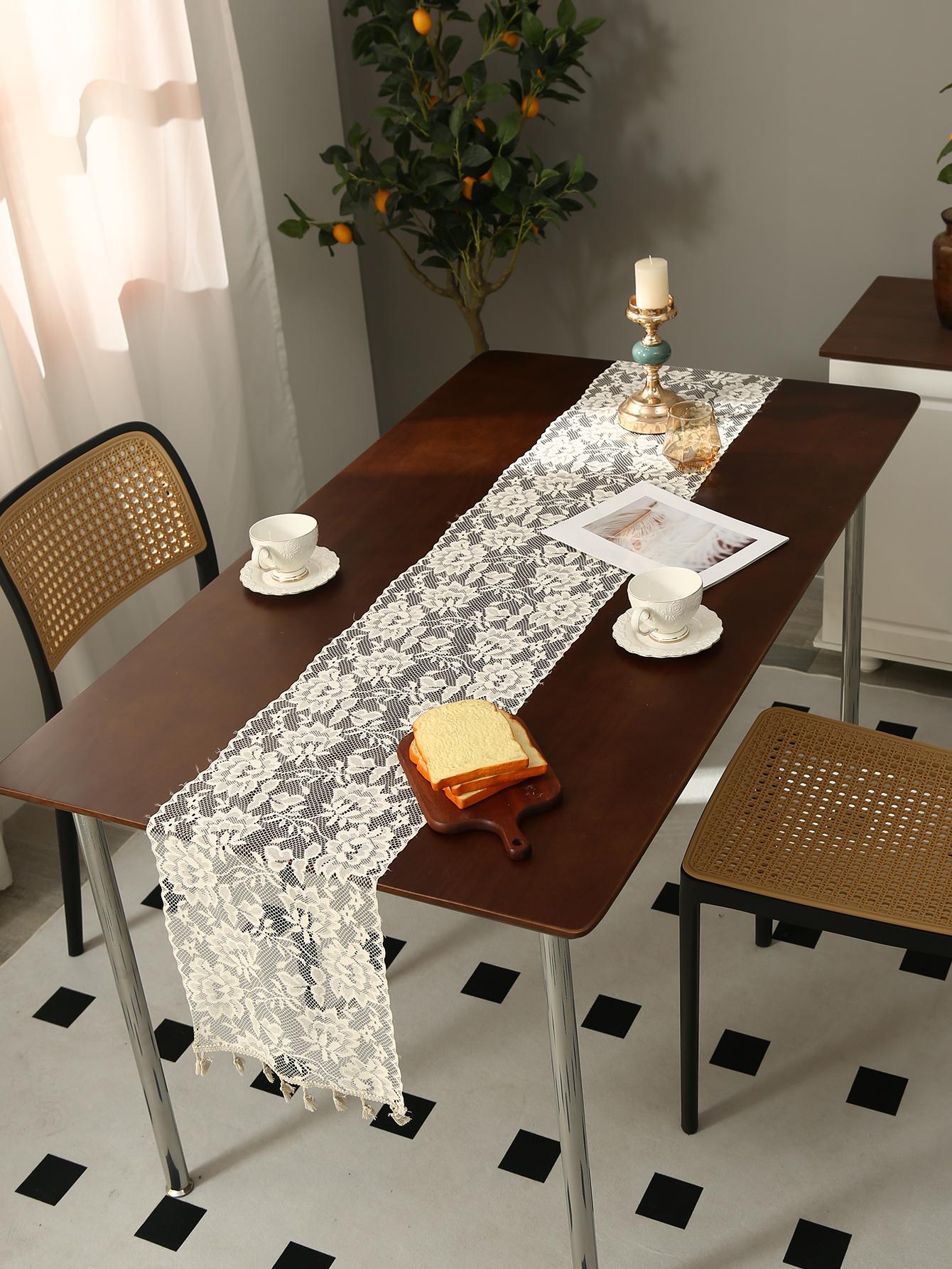 Beige American Country Vintage Flower Branch Mesh ... – Grandado