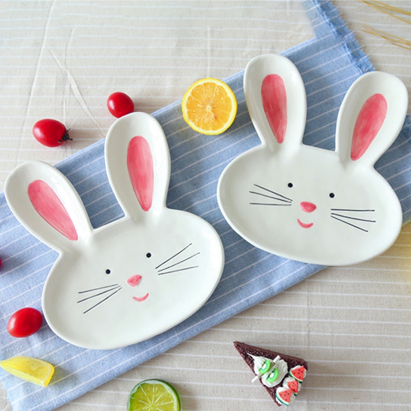 1PC 8 inch Ceramic Dinner Plate for Kids Rabbit Ce... – Grandado