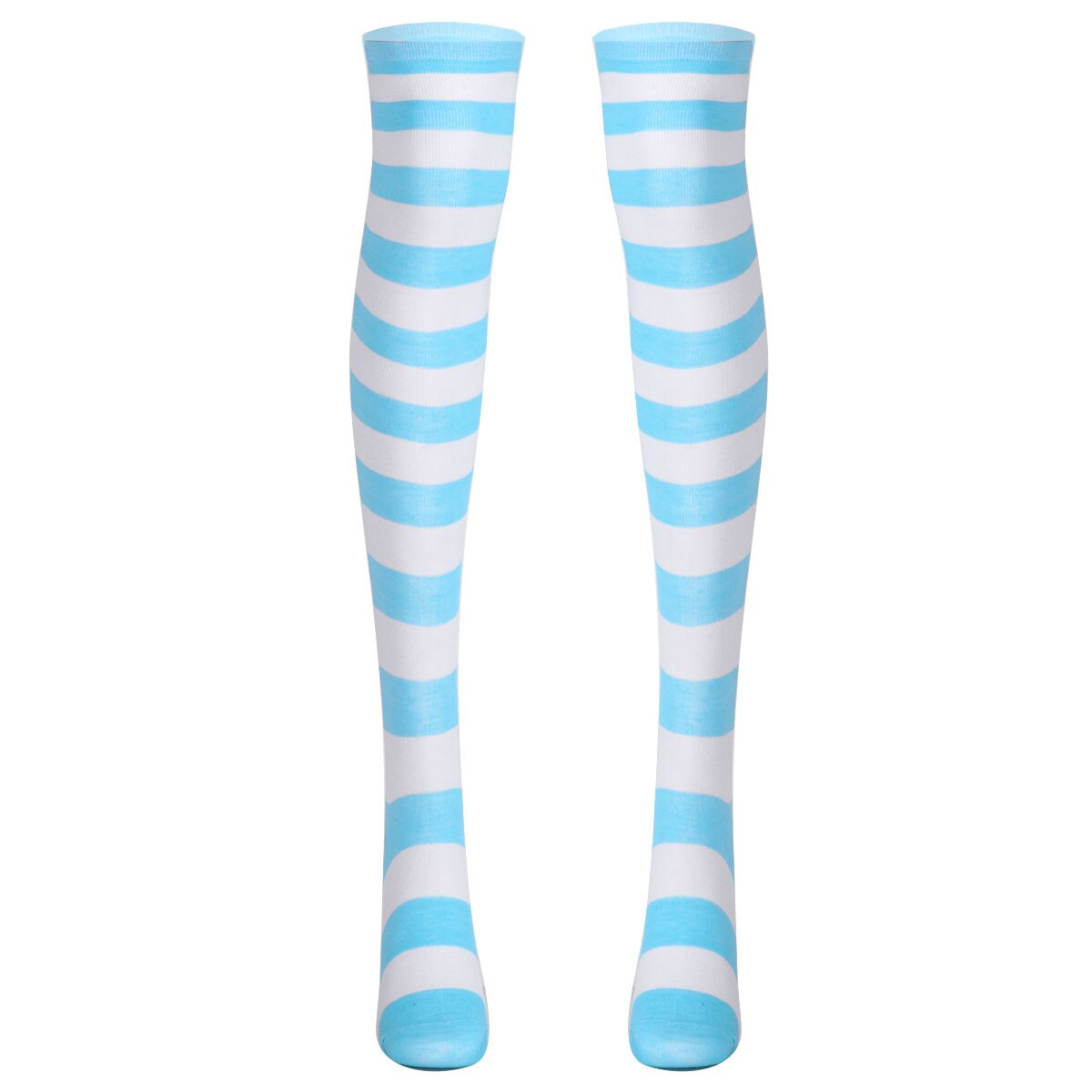 MSemis Women Girls Long Knee Sock Cute Striped Soc... – Grandado