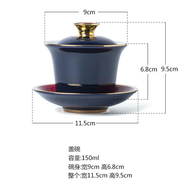 Chinese Style Tea Bowl Drawing Gold Ceramic Sancai... – Grandado
