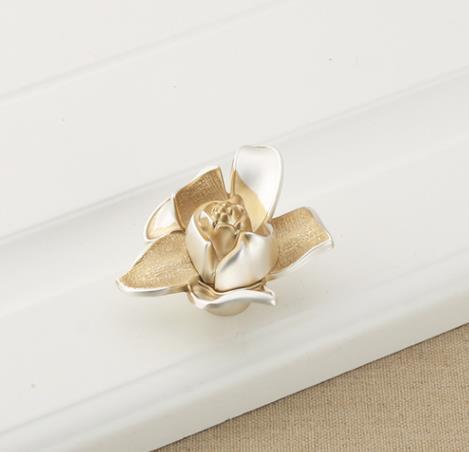 Champagne Gold Rose Flower Dresser Pulls Knob Draw... – Grandado