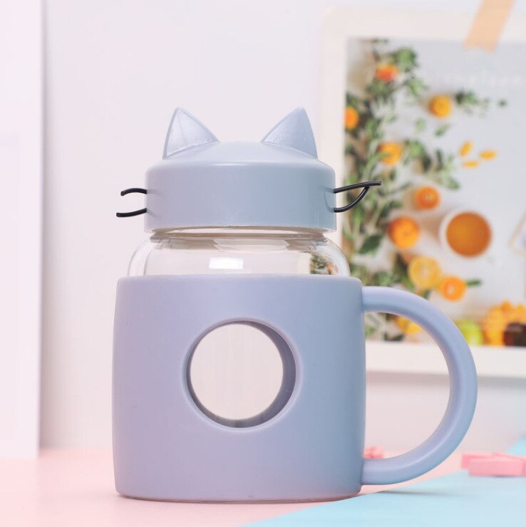 400ml Novelty Cat Shape Glass Cup Portable Tea Cof... – Grandado