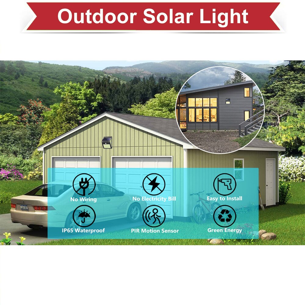 Solar Lichter Outdoor KANNKOU 100LED/144PIR Motion... – Vicedeal