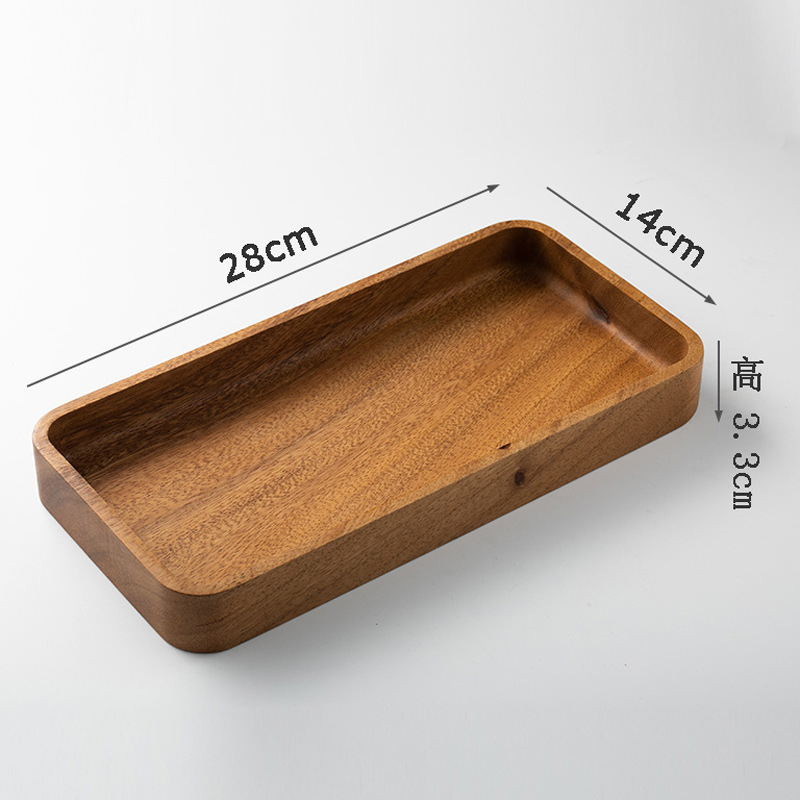 Black Walnut Wood Storage Tray Modern Afternoon Te... – Grandado