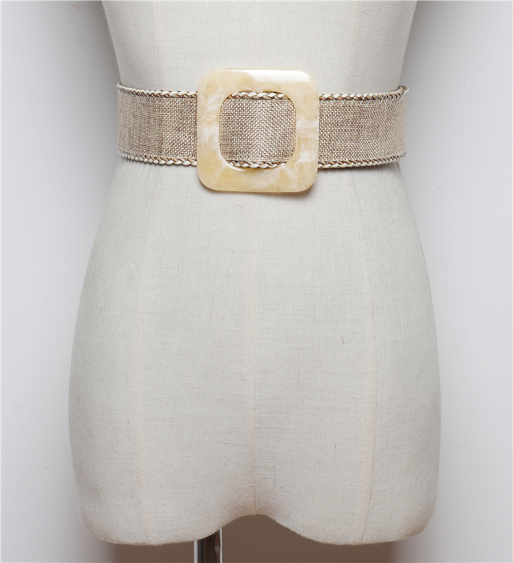 Vintage Knitted Wax Rope Wooden Bead Waist Rope Wo... – Grandado