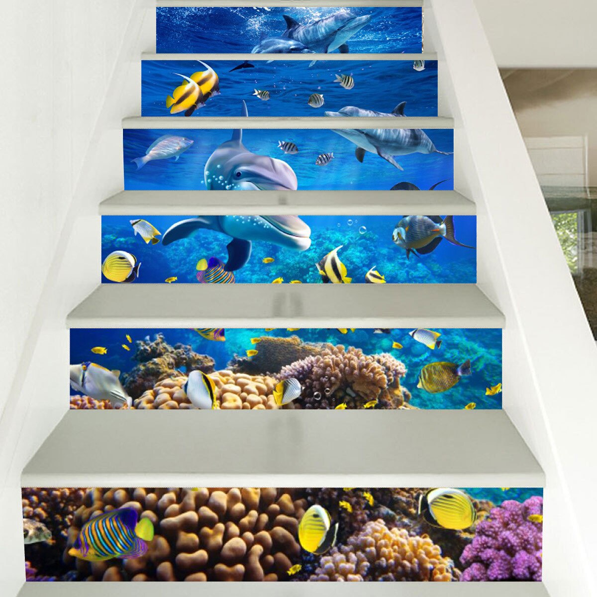 Ocean series Stairs Mural Stickers DIY Self-Adhesi... – Grandado