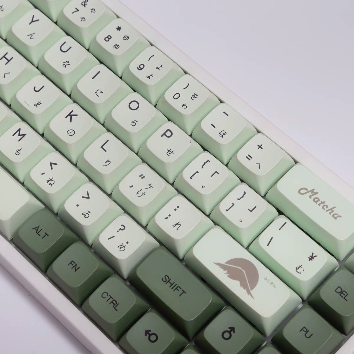 white and green color XDA profile keycap 124 dye s... – Vicedeal
