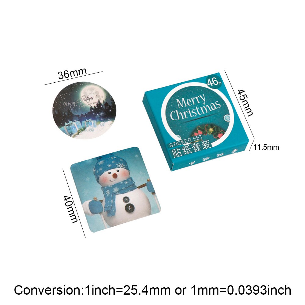 Blue Color Merry Christmas Mini Paper Sticker Deco... – Vicedeal